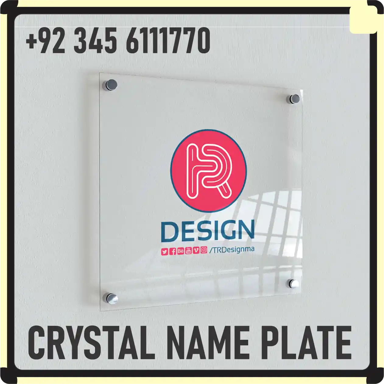 Crystal House Name Plate Online in Pakistan | Glass