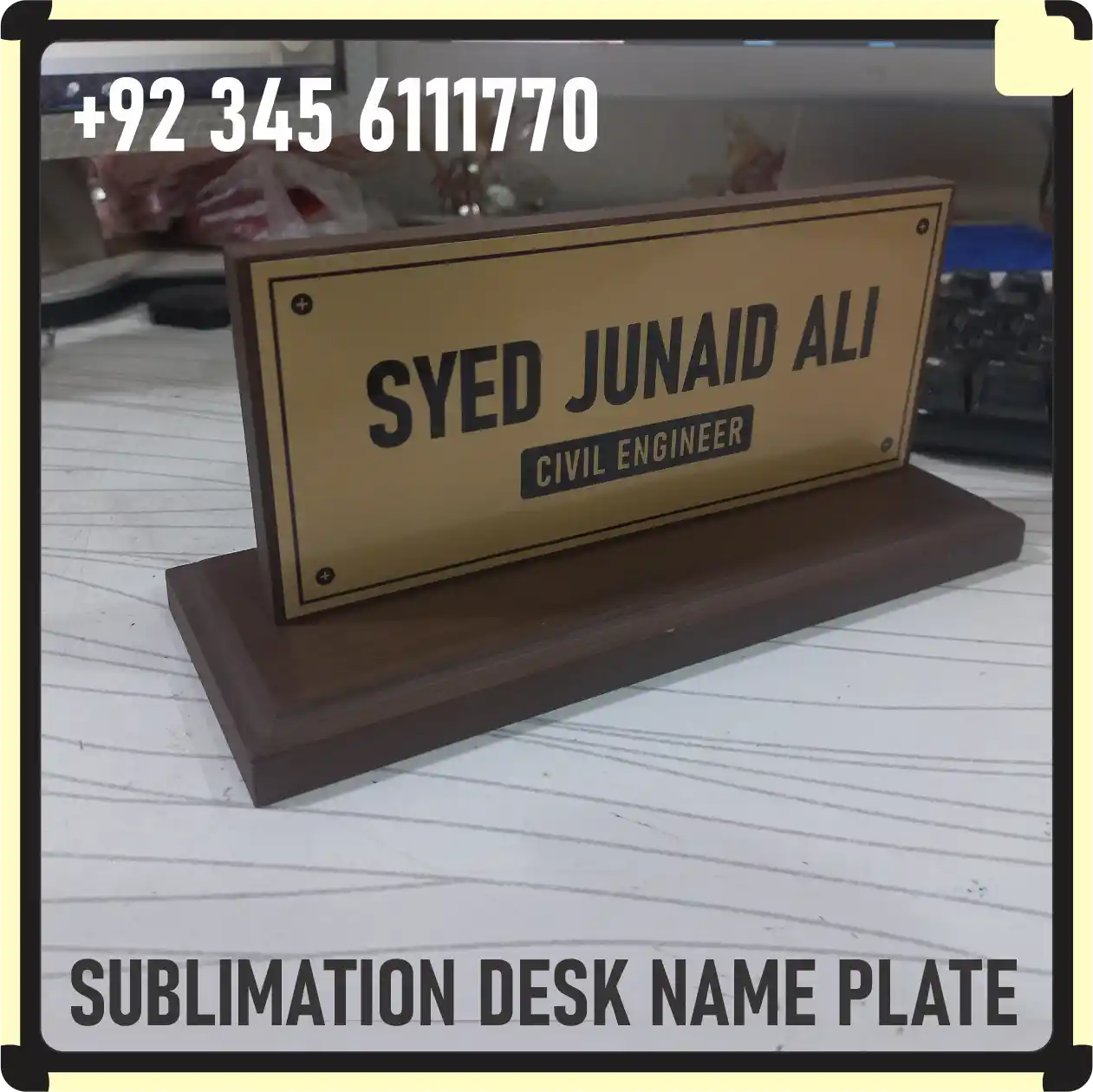 Sublimation Desk Name Plate Online in Pakistan | Sublimation Name Plate ...
