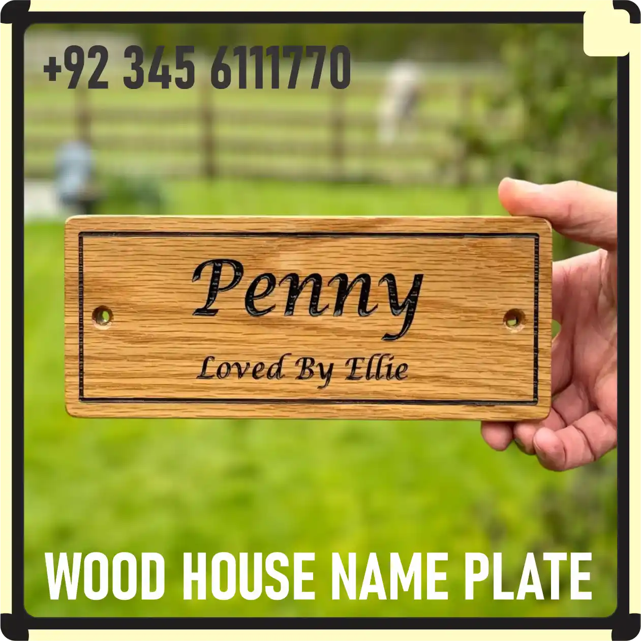 Wooden House Name Plate Online in Pakistan | Wooden Door Name Plate Price